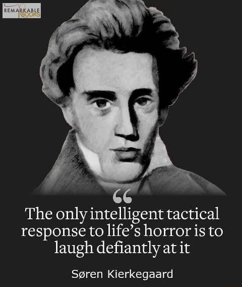 The only intelligent tactical response to life's horror is to laugh ...