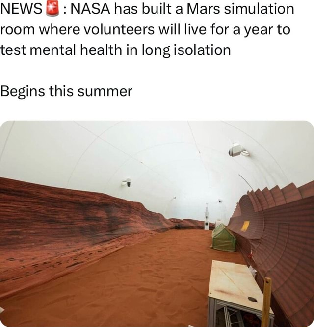 NEWS NASA has built a Mars simulation room where volunteers will live ...