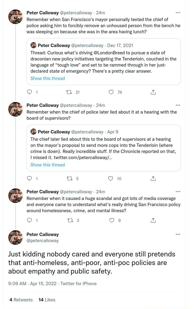 Peter Calloway @petercalloway - Remember when San Francisco's mayor ...