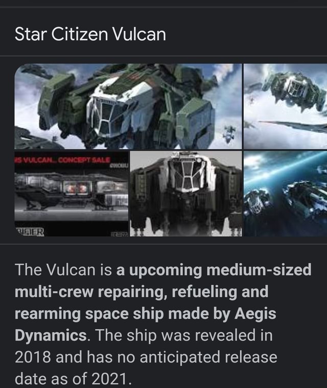 Star Citizen Vulcan VULCAN ONCEPT IE bide. ahs The Vulcan is a upcoming ...