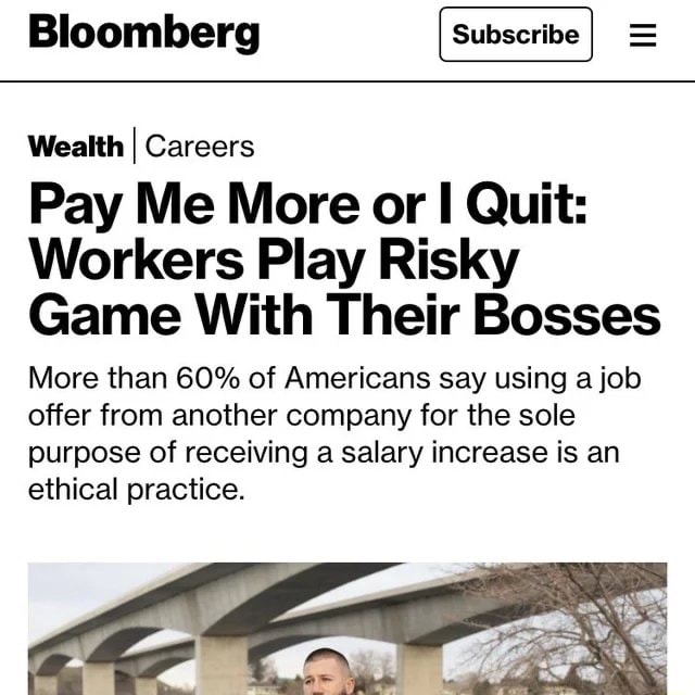 Bloomberg = Wealth I Careers Pay Me More or Quit: Workers Play Risky ...