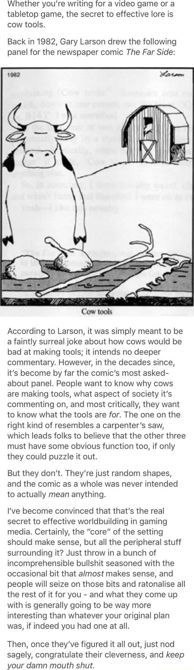 Whether you're writing for a video game or a tabletop game, the secret ...