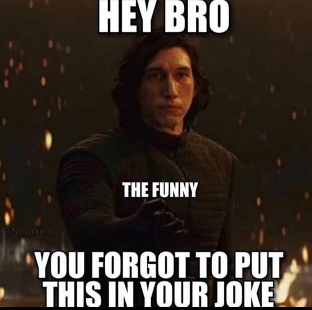 HEY BRU THE FUNNY "YOU FORGOT TO PUTS THIS IN YOUR JOKES. - iFunny