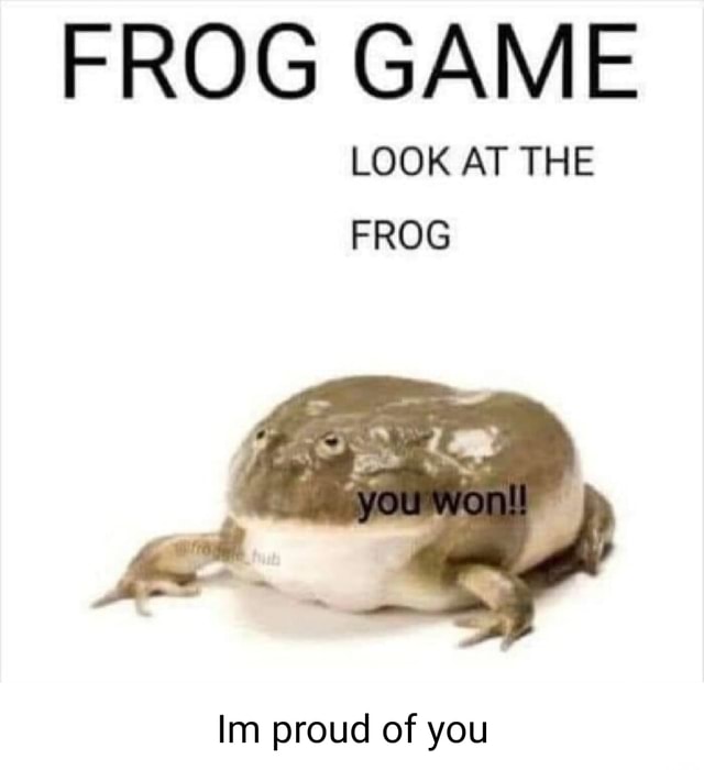 FROG GAME LOOK AT THE FROG Im proud of you - iFunny