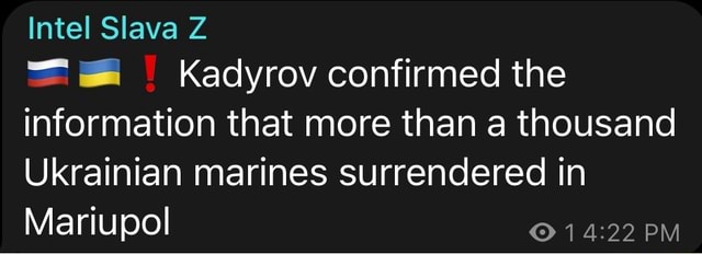 Intel Slava Z Kadyrov confirmed the information that more than a ...