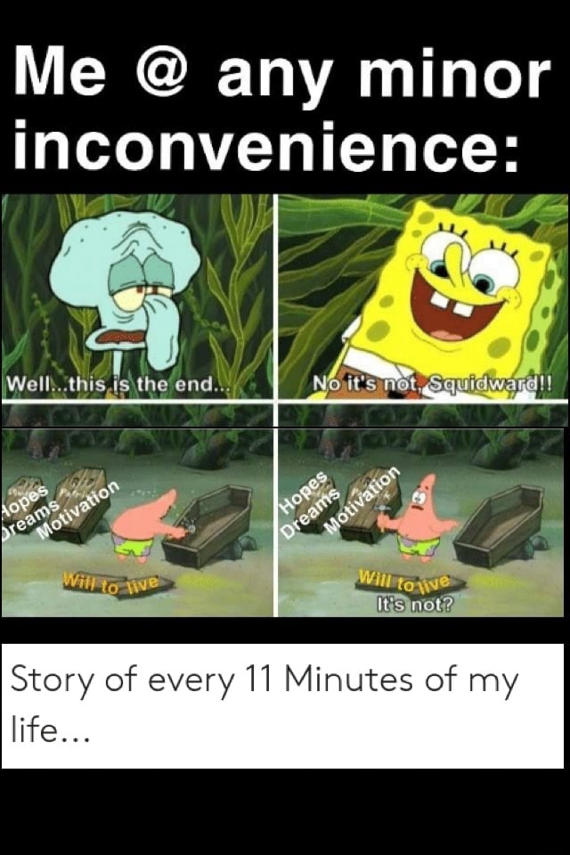 Me @ any minor inconvenience: V. Story of every 11 Minutes of my - iFunny