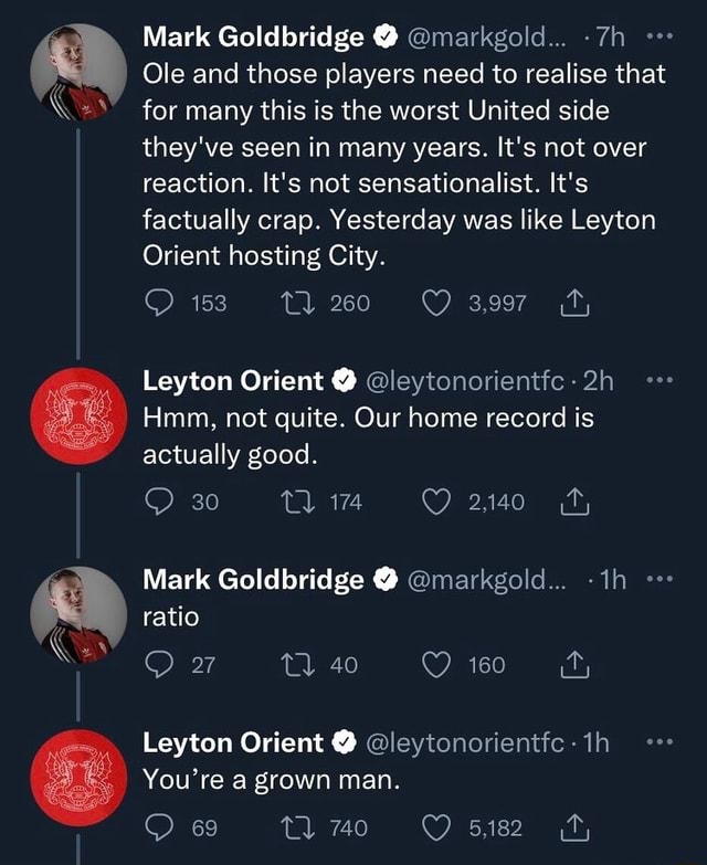 Mark Goldbridge @ @markgold... Ole and those players need to realise ...