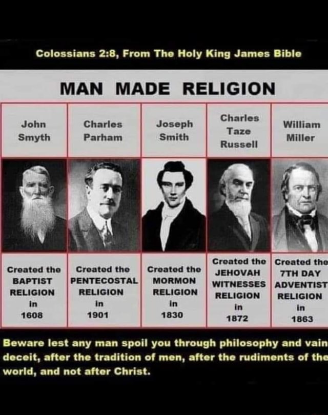 Colossians From The Holy King James Bible MAN MADE RELIGION Charles ...
