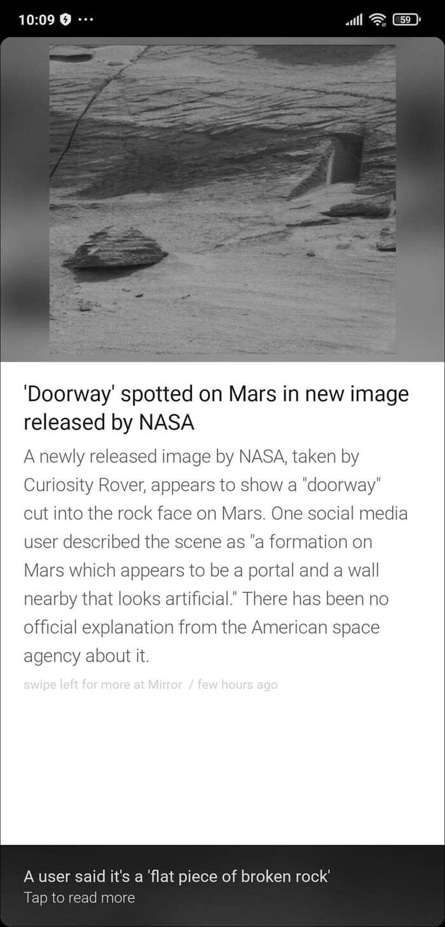 'Doorway' spotted on Mars in new image released by NASA A newly ...