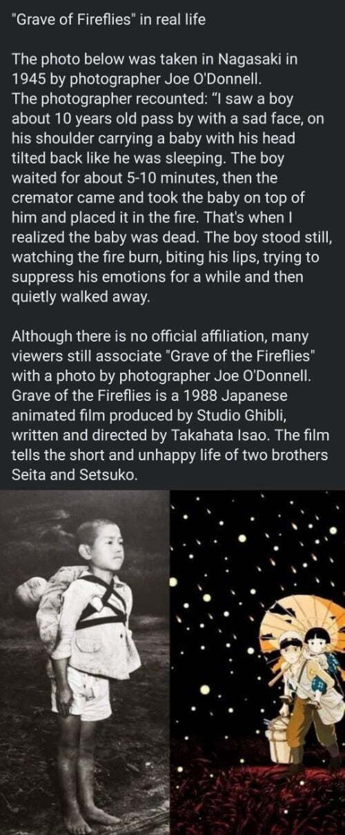 "Grave of Fireflies" in real life The photo below was taken in Nagasaki ...