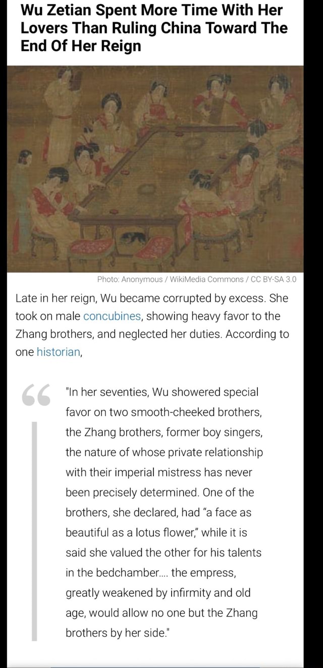 Wu Zetian Spent More Time With Her Lovers Than Ruling China Toward The ...