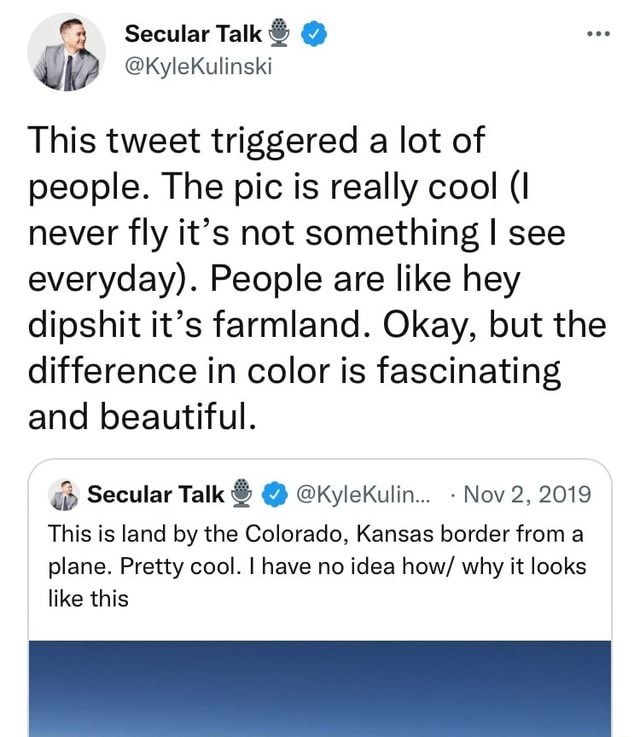 Secular Talk & @ This tweet triggered a lot of people. The pic is ...