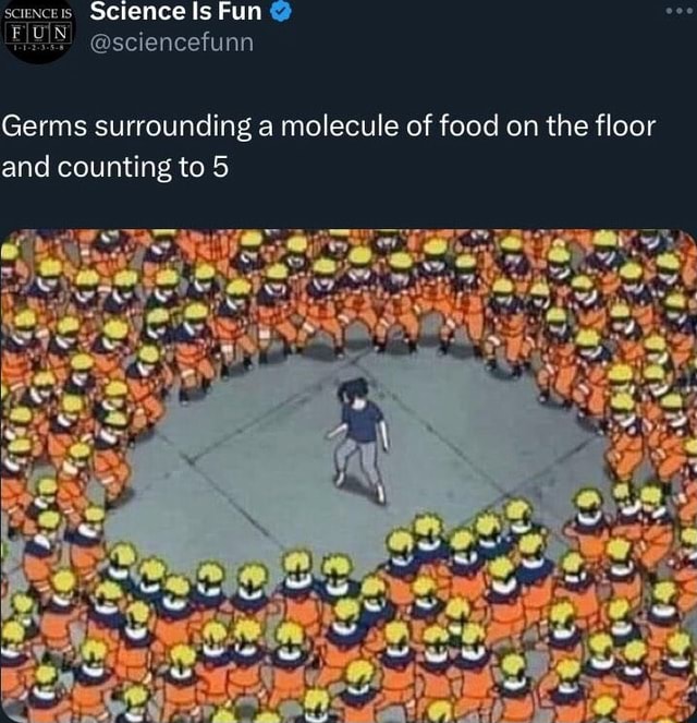 Soxgets Science ts Fun @sciencefunn Germs surrounding a molecule of ...