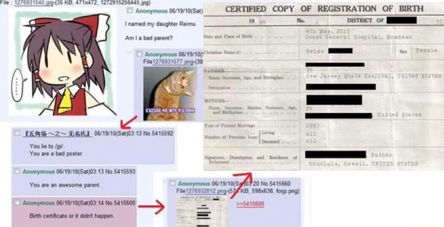 Anonymous CERTIFIED COPY OF REGISTRATION OF BIRTH named my daughter ...