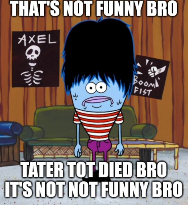 THAT'S NOT FUNNY BRO TATER TOT DIED BRO IT'S NOT NOT FUNNY BRO - iFunny