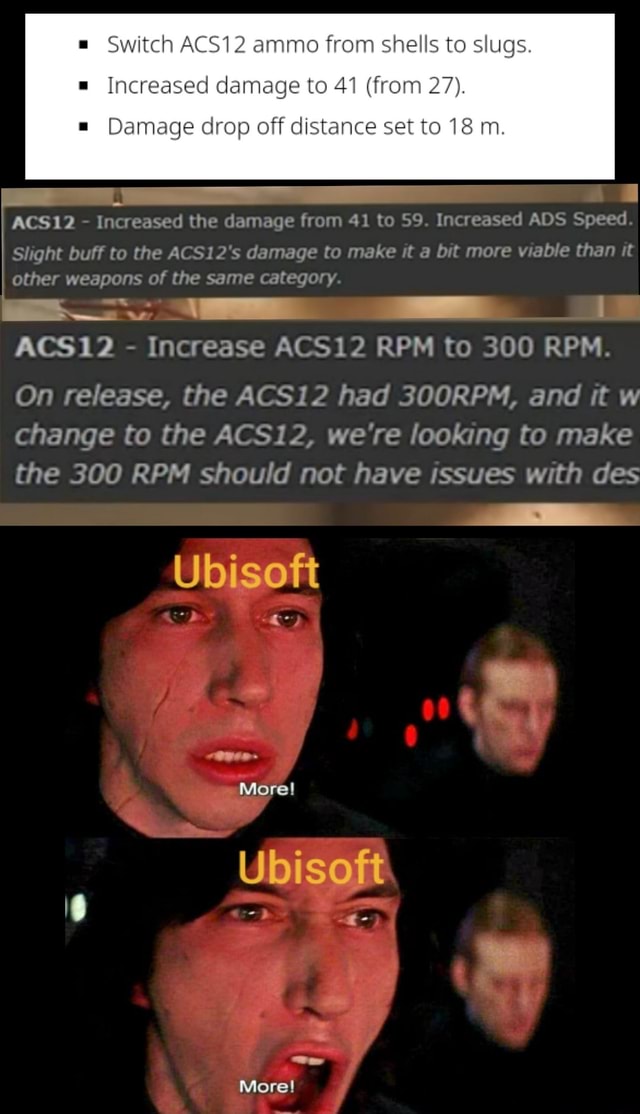 Switch ACS12 ammo from shells to slugs. Increased damage (from 27 ...