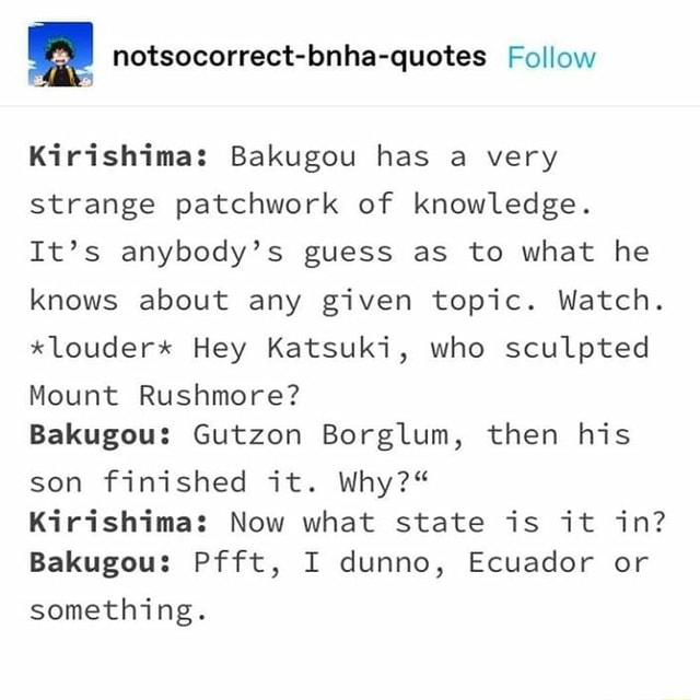 Notsocorrect-bnha-quotes Kirishima: Bakugou has a very strange ...