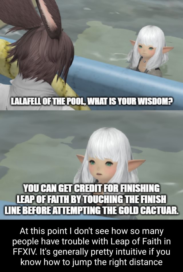 LALAFELL OF THE POOL, WHAT IS YOUR WISDOM? YOU CAN GET CREDIT FOR ...