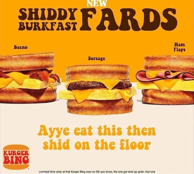 NEW AR Flaps Bacno KURGER BING at Linmited time omly at that Kurger ...