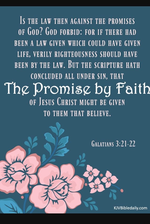 Is THE LAW THEN AGAINST THE PROMISES OF GoD? GoD FORBID: FOR IF THERE ...