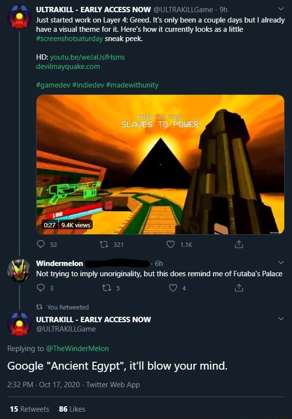 ULTRAKILL - EARLY ACCESS NOW @ULTRAKILLGame - Just started work on ...