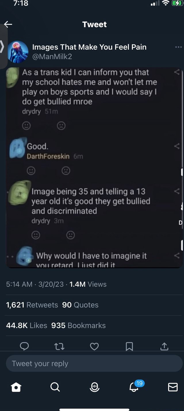 All Ep) Tweet ) Images That Make You Feel Pain @ManMilk2 As a trans kid ...