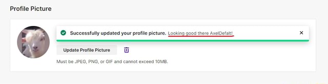 Profile Picture successfully updated your profile picture. Looking good ...