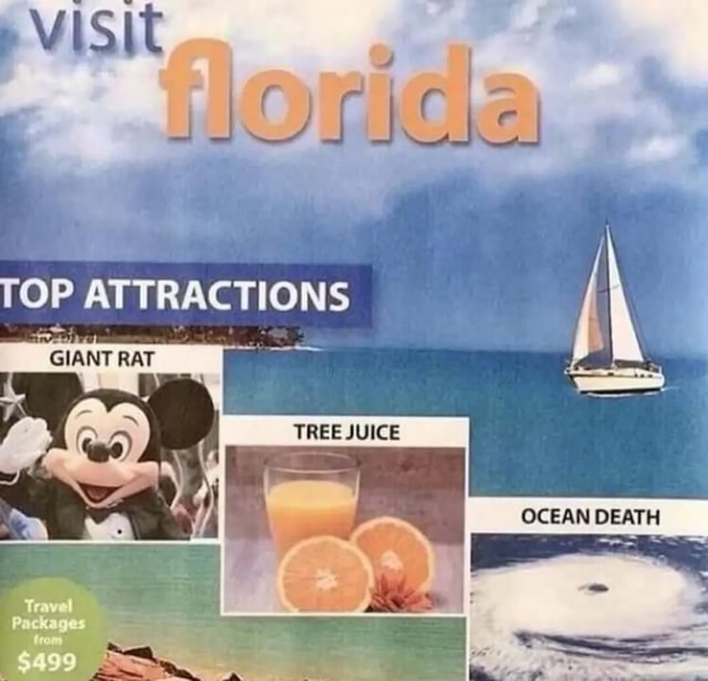 " VISIT OP ATTRACTIONS TREE JUICE OCEAN GIANT RAT - iFunny