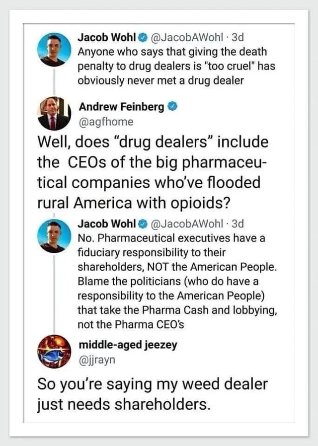 Jacob Wohl @ @JacobAWohl @ Anyone who says that giving the death ...