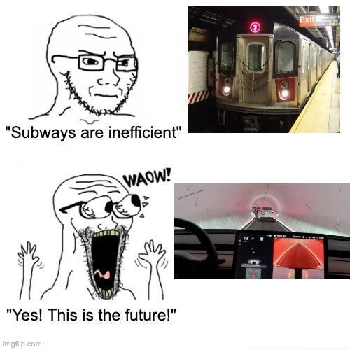 *Subways are inefficient* "Yes! This is the future!" - iFunny