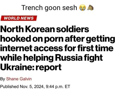 Trench goon sesh WORLD NEWS I North Korean soldiers hooked on porn ...