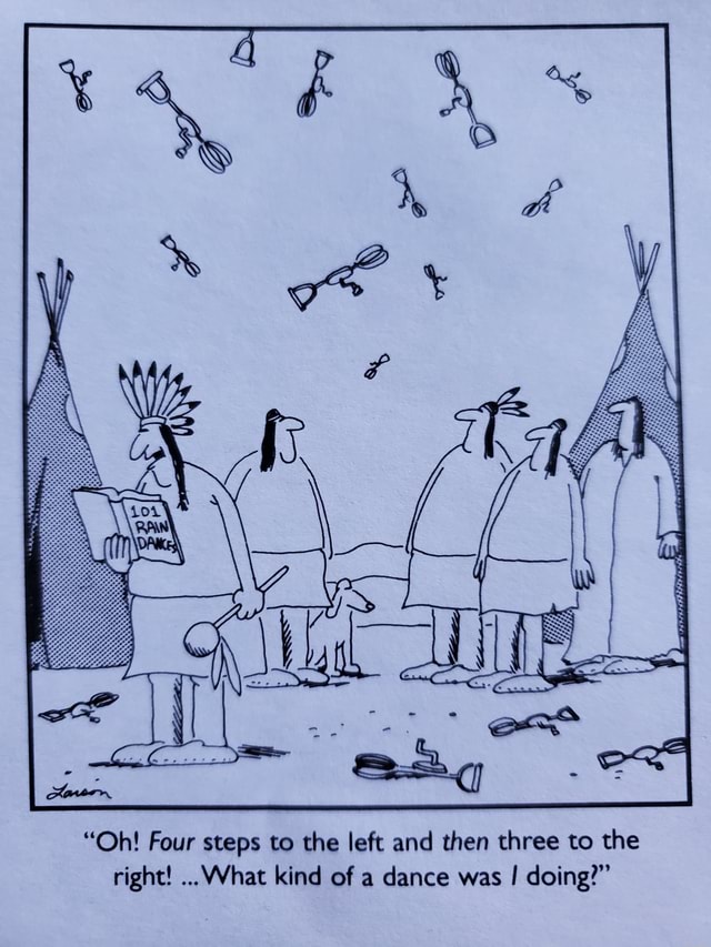 "Oh! Four steps to the left and then three to the right! What kind of a ...