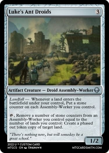 (Luke's Ant Droids 3) Artifact Creature - Droid Assembly-Worker ...