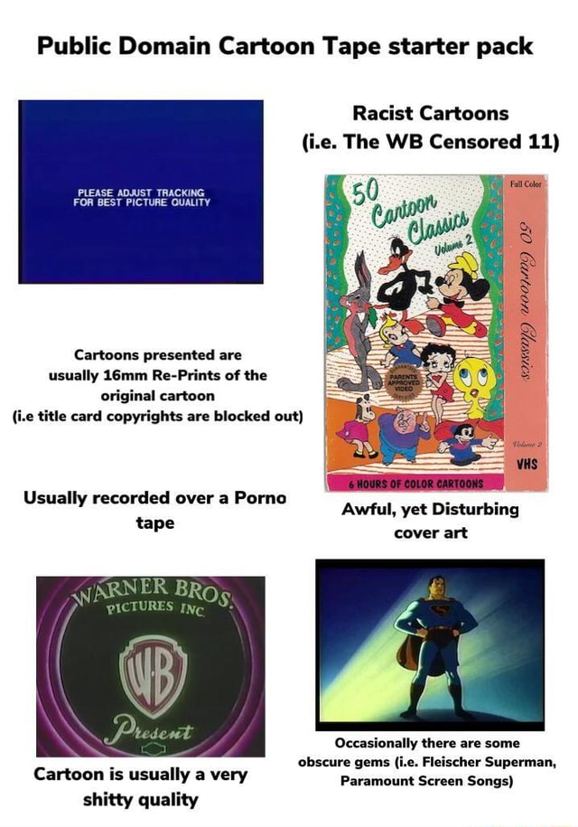 Public Domain Cartoon Tape starter pack Cartoons presented are usually ...