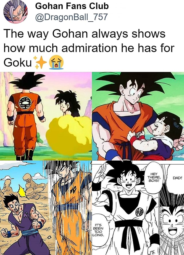 Gohan Fans Club @Dragon The way Gohan always shows how much admiration ...