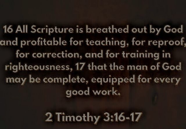 16 All Scripture is breathed out by God and profitable for teaching ...