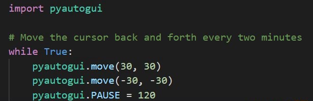 Import pyautogui Move the cursor back and forth every two minutes while ...