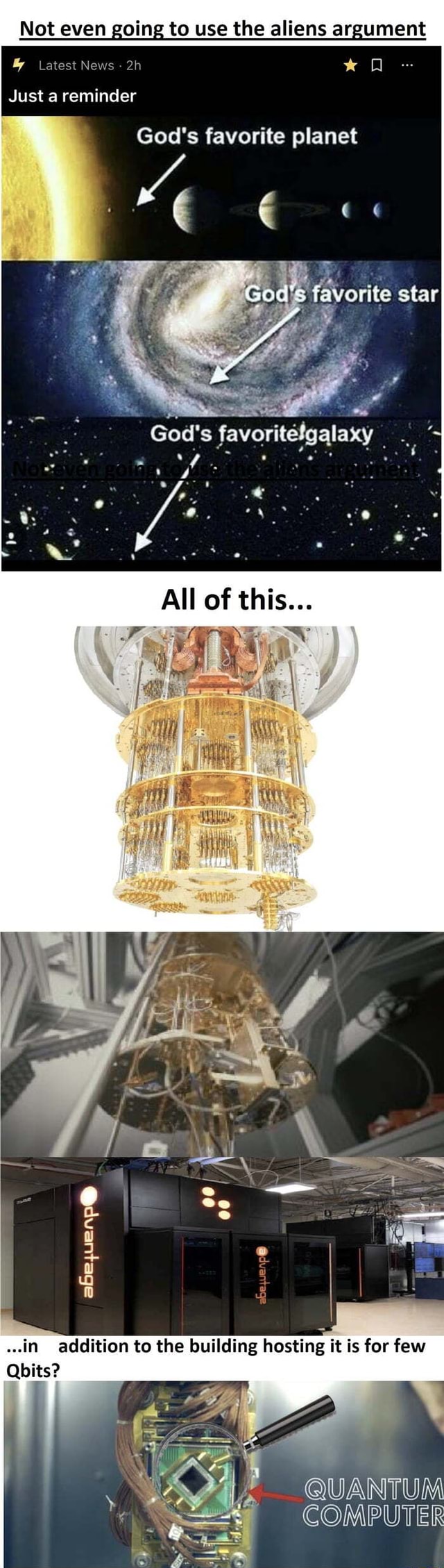 Not even going to use the aliens argument atest News Just a reminder ...