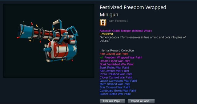 Zed Freedom Wrapped Minigun Team Fortress 2 Assassin Grade Minigun ...