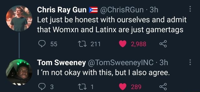 Chris Ray Gun = @ChrisRGun Let just be honest with ourselves and admit ...