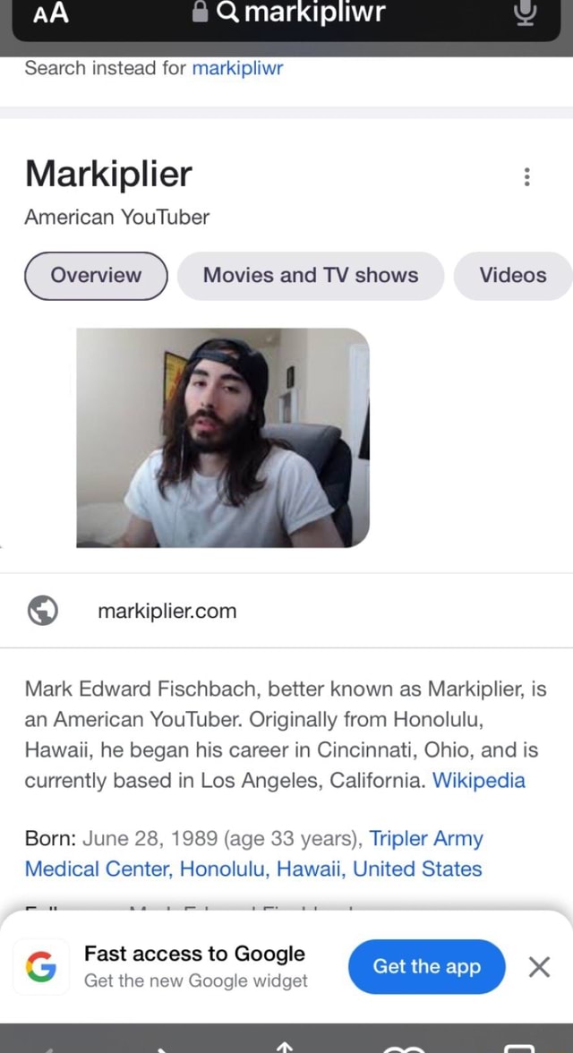 AA Q markipliwr Search instead for markipliwr Markiplier American ...