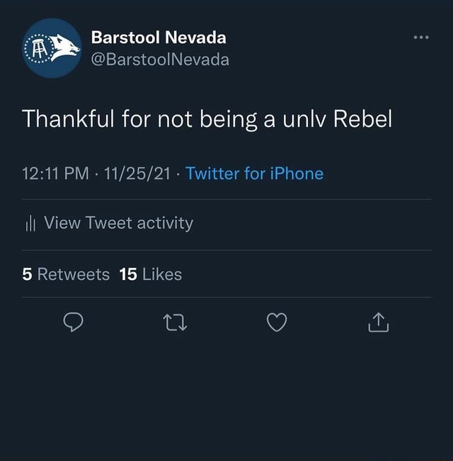 Thankful for not being a unlv Rebel PM - - Twitter for iPhone \II View ...