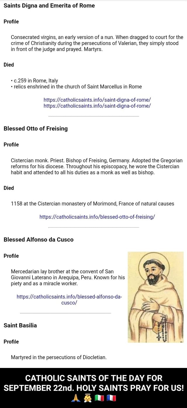 Saints Digna and Emerita of Rome Profile Consecrated virgins, an early ...