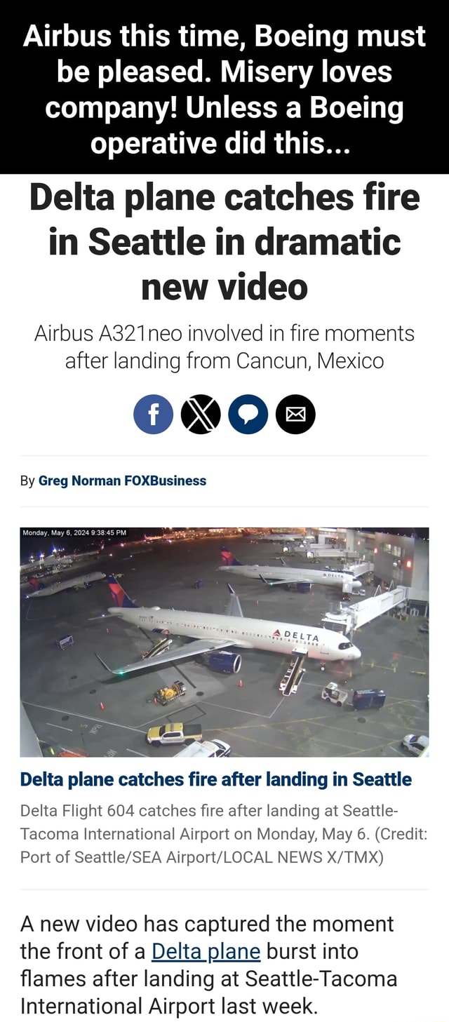 Airbus this time, Boeing must be pleased. Misery loves company! Unless ...