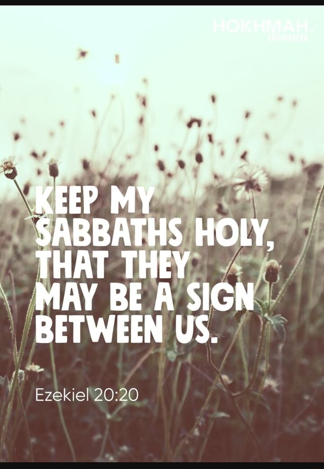 KEEP MY SABBATHS HOLY, THAT THEY MAY BE A SIGN BETWEEN US. Ezekiel - iFunny