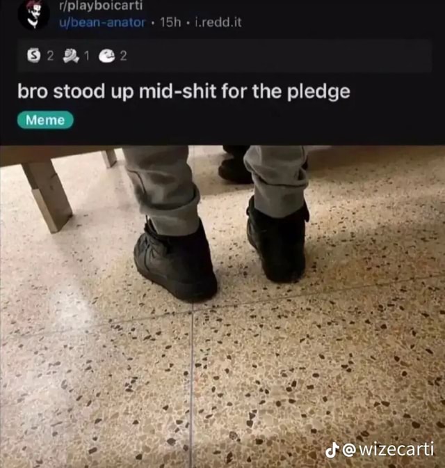 I.redd.it bro stood up mid-shit for the pledge Meme awizecarti, - iFunny