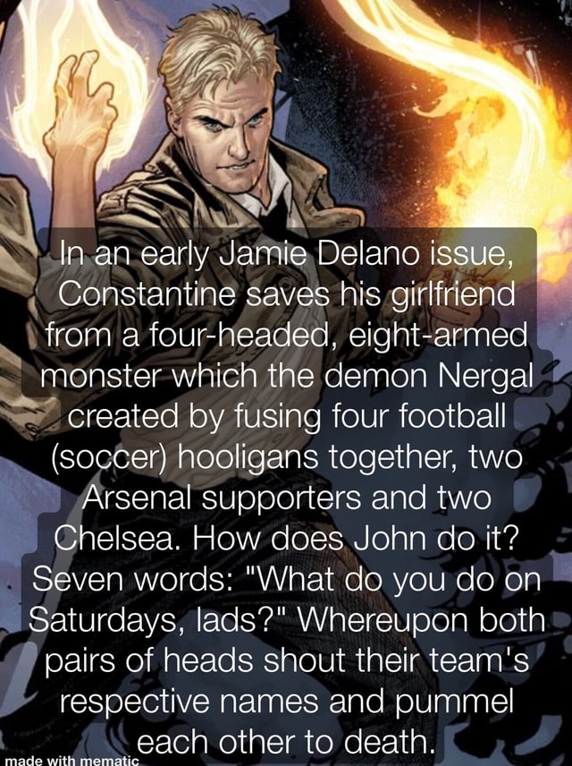 In an early Jamie Delano issue, Constantine saves his girlfriend from a ...