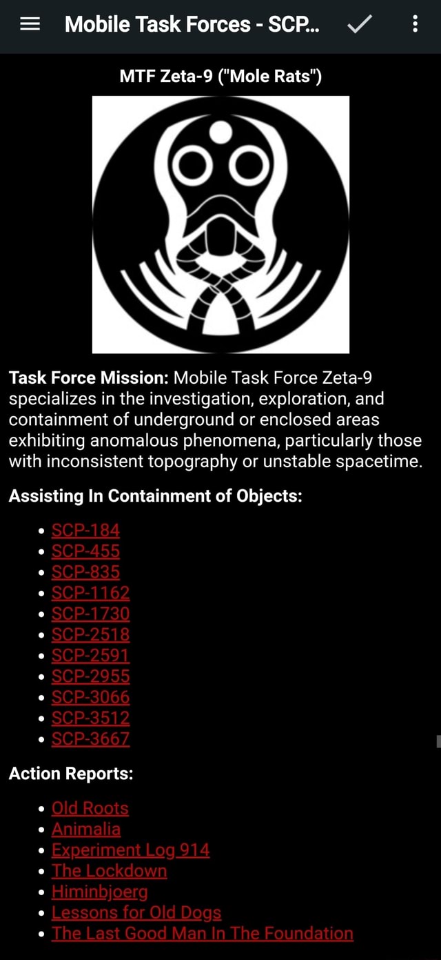 = Mobile Task Forces E Task Force Mission: Mobile Task Force Zeta-9 ...