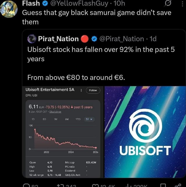 Flash @ @YellowFlashGuy Guess that gay black samurai game didn't save ...