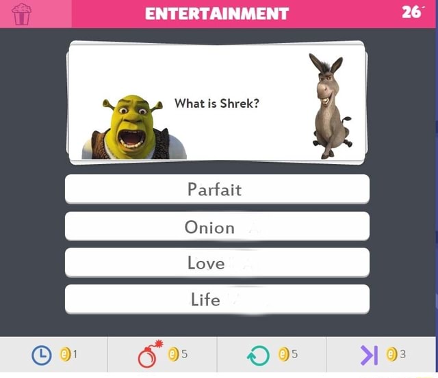 ENTERTAINMENT 26 What is Shrek? Parfait Onion Love Ge He - iFunny